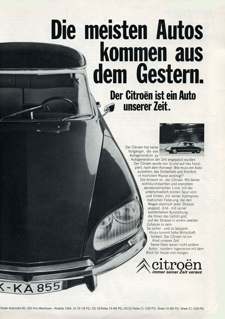 www.id20.de - Die Seiten zum Citroën DS - Werbung rund um die D-Modelle